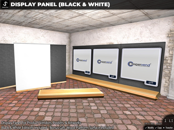 Second Life Marketplace - [satus Inc] Display Panel (Black & White)